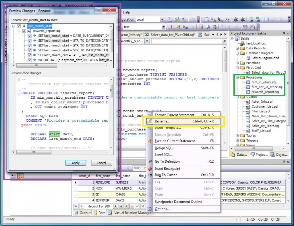 Quick start in database development with Sakila database project ...