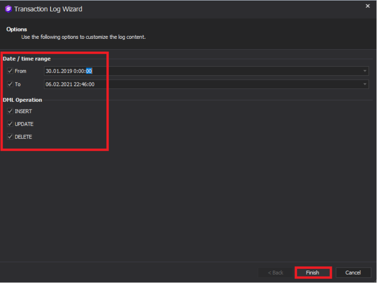 SQL Server Rollback - using dbForge Transaction Log