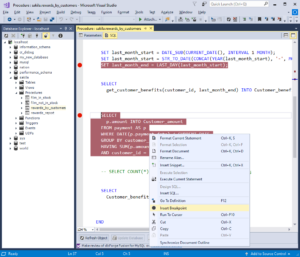 Easy debugging in Visual Studio with dbForge Fusion Plugin Debugger