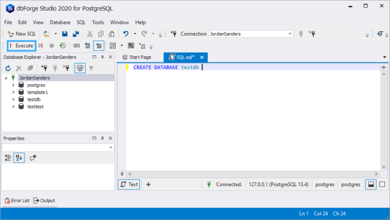How to create a new database in PostgreSQL?
