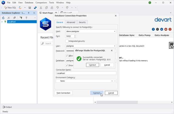 PostgreSQL PSQL connect to database - 3 best methods: psql, pgAdmin, and dbForge Studio