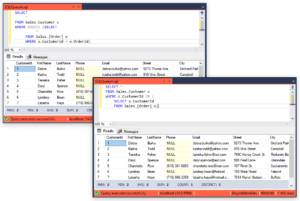 SQL Server EXISTS and NOT EXISTS