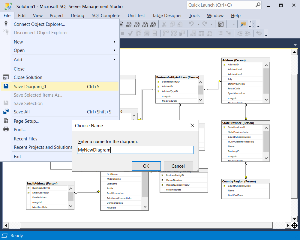 Create ER Diagram For SQL Server Database Using SSMS And SQL Designer 
