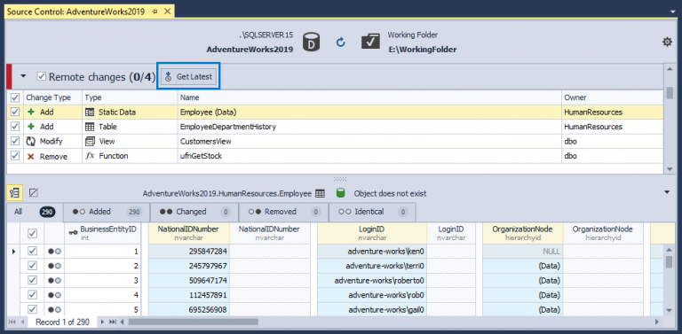 Basic Operations in dbForge Source Control for SQL Server