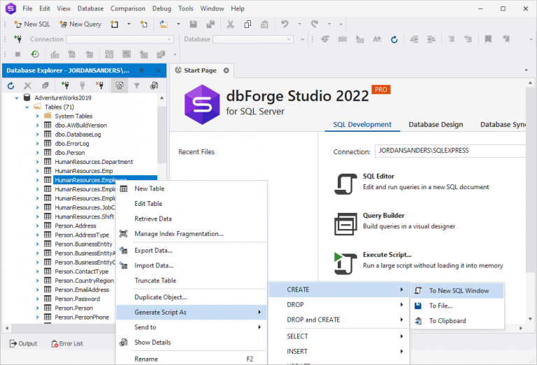 How to Script Tables with Parent Objects in dbForge Studio for SQL ...