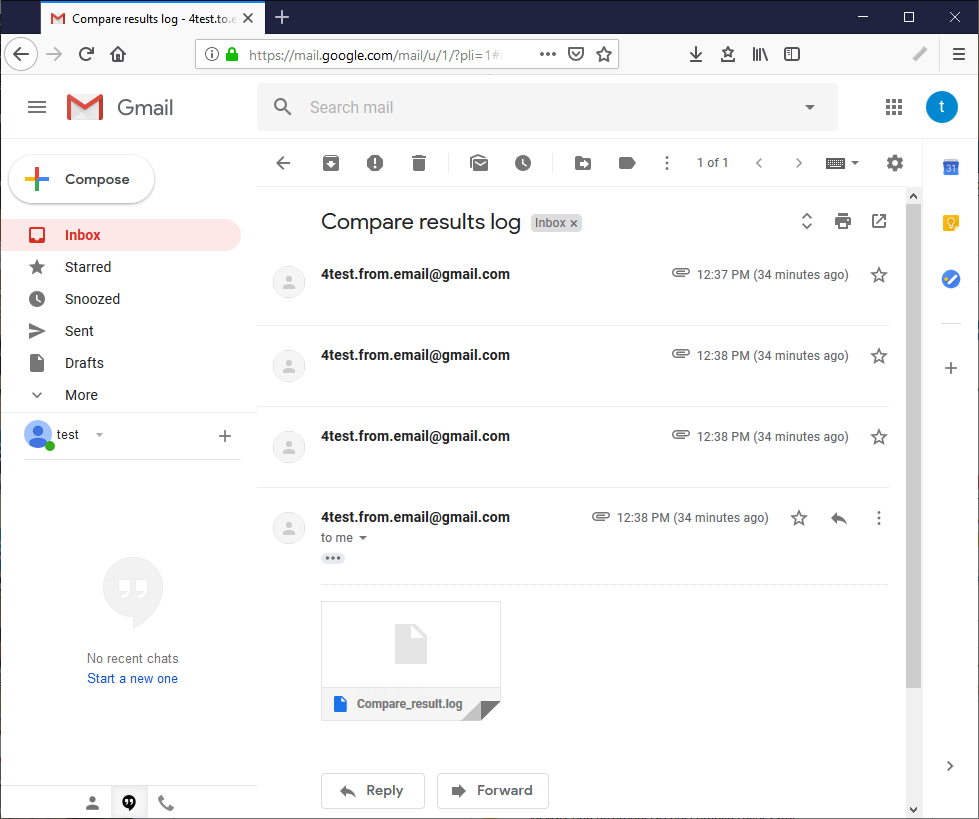 Data and Schema Comparison Log Delivery to Email