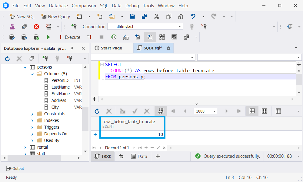 SQL TRUNCATE TABLE Statement Syntax Examples