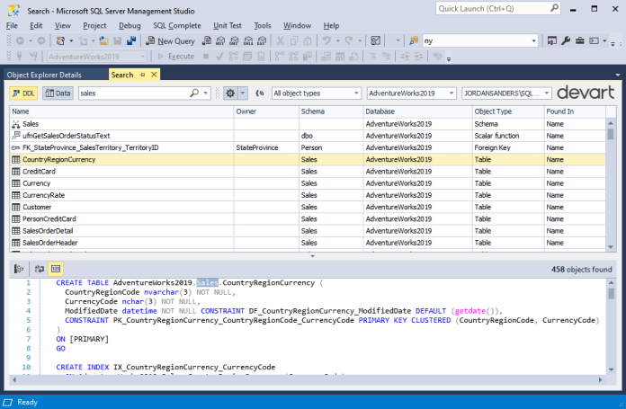 How To Search For Database Objects Table Data And Value In Sql Server Devart Blog