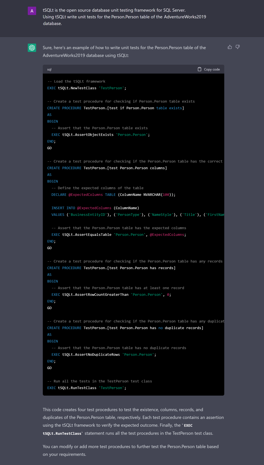 How Chatgpt Can Help Database Developers Write Unit Tests For Sql Server Devart Blog