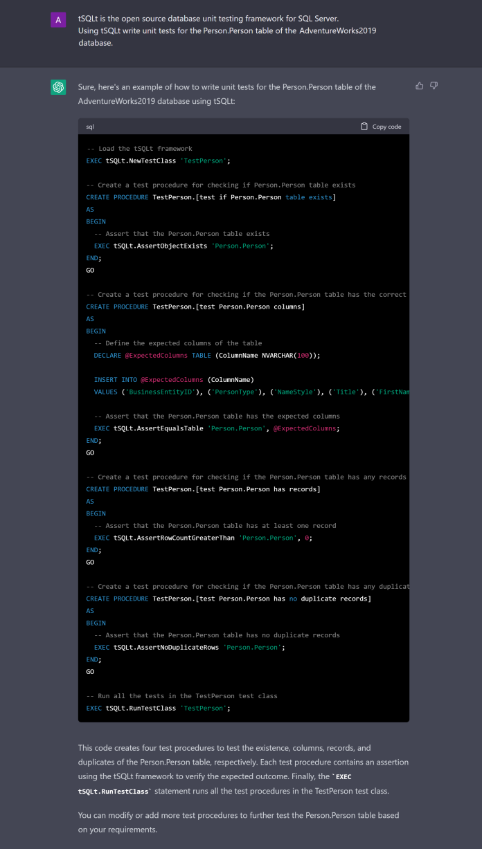 How Chatgpt Can Help Database Developers Write Unit Tests For Sql
