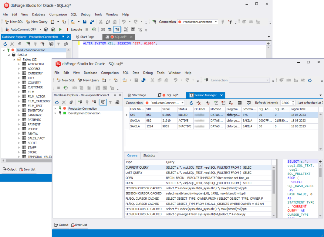 Oracle ALTER SESSION - Session Management and Configuration