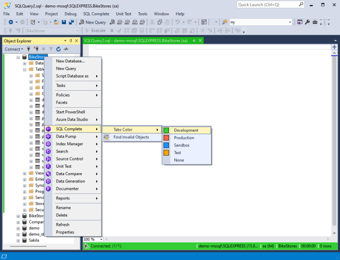 How to Change Tab Colors in SSMS - using SQL Complete