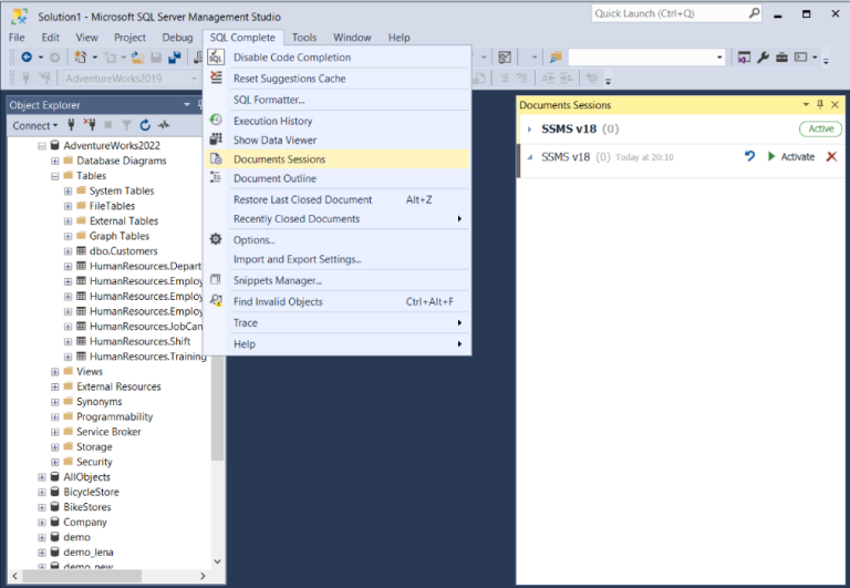 How to Recover Recently Closed Tabs in SSMS Using SQL Complete - Devart Blog