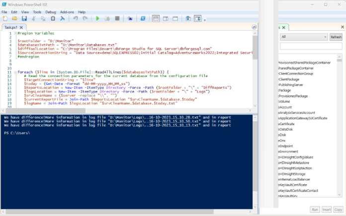 Multiple Database Comparisons Using Powershell Script 5677