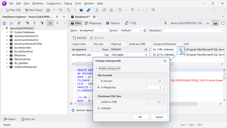 Create a database in SQL Server - 3 best methods