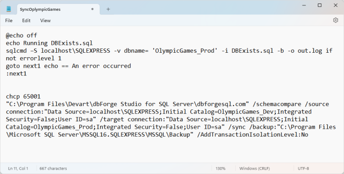 Check IF Database Exists in SQL Server – using Schema Compare
