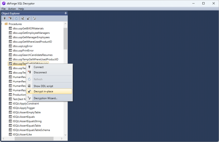 Decrypt Sql Server Stored Procedures With Dbforge Sql Decryptor 0709