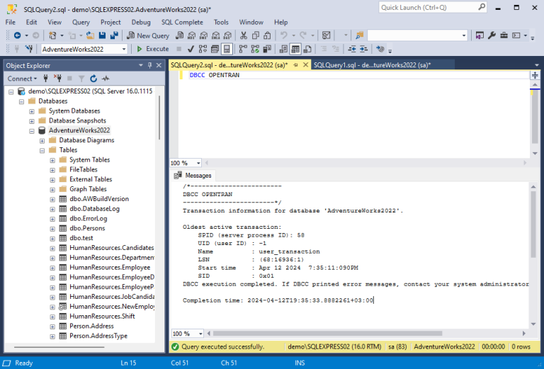 Find and Delete Incomplete Open Transactions in SQL Server