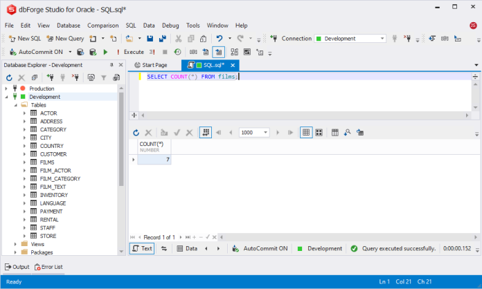 COUNT Function in Oracle — Syntax, Usage and Examples