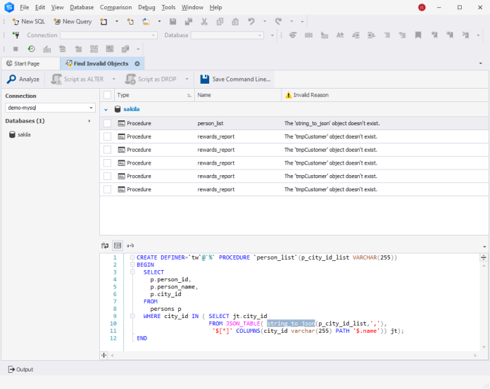 Find Invalid Objects in Your Databases - Devart Blog