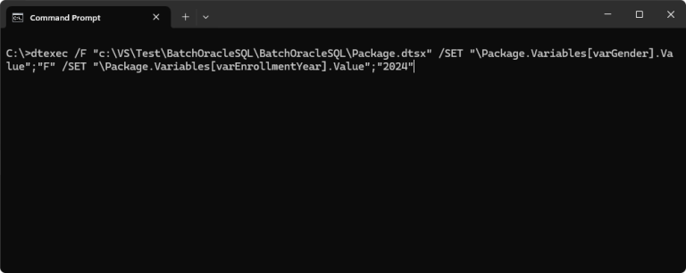 Execute SSIS Packages via Command Line with Multiple Parameters