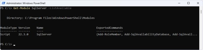 How to Install the SQL Server PowerShell Module